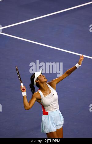 Alize Cornet during her match against Misaki Doi on Philipe Chartier ...