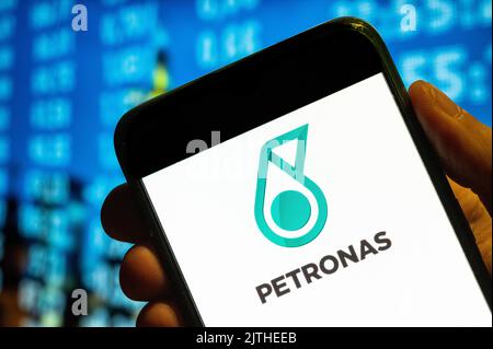 In this photo illustration, the Malaysian oil and gas company Petronas ...