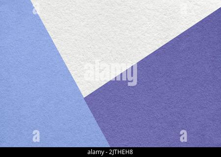 Texture of craft white and very peri paper background, half two colors ...