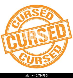 CURSED text written on orange lines stamp sign Stock Photo - Alamy