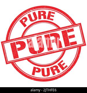 PURE text written on red-black trapeze stamp sign Stock Photo - Alamy
