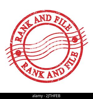 RANK AND FILE text written on red round postal stamp sign Stock Photo ...