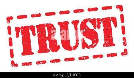 TRUST text written on red rectangle stamp sign Stock Photo - Alamy