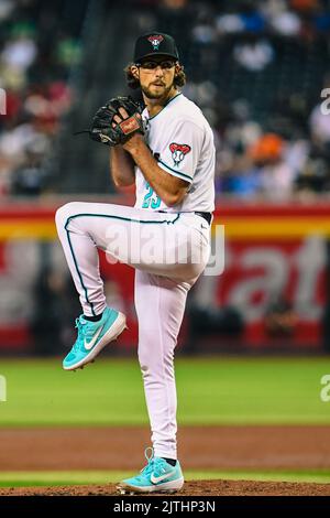 Arizona Diamondbacks pitcher Zac Gallen throws against the Cleveland ...