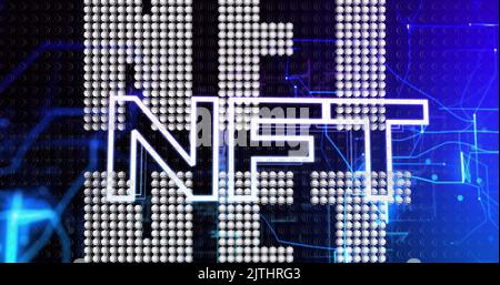 Image of data processing over nft coin Stock Photo - Alamy