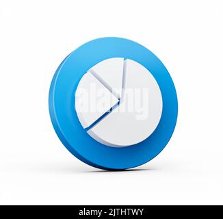 Chart pie icon. Flat icon on blue background Stock Photo - Alamy