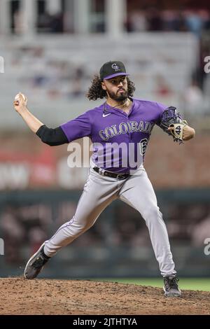 Colorado Rockies relief pitcher Justin Lawrence (61) in the ninth ...