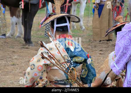 Back view of Yabusame archer Stock Photo - Alamy