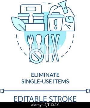 Eliminate single-use items concept icon Stock Vector Image & Art - Alamy