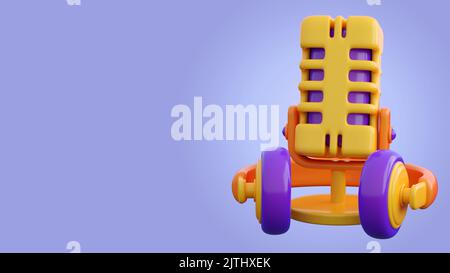 3d microphone and headphone. Cinema, movie, film, entertainment concept ...