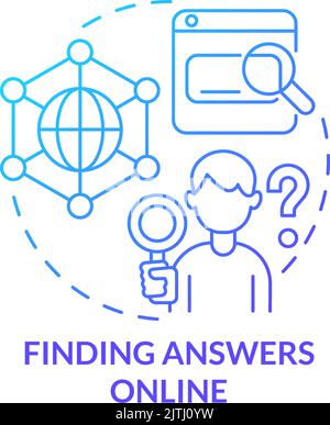 Finding answers online concept icon Stock Vector Image & Art - Alamy