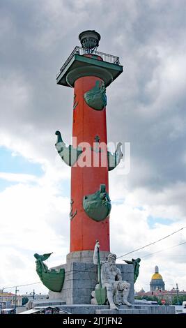 Rostral column in a gardens of Saint Petersburg, Russian Federation ...