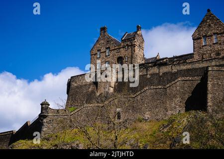 A low angle shot of the Edinburgh Castle Stock Photo - Alamy