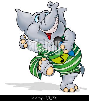 Happy Elephant Cartoon Colored Clipart Stock Vector Image & Art - Alamy