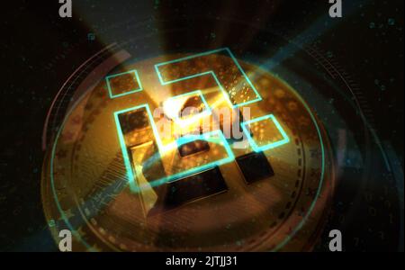 Binance BNB stablecoin cryptocurrency gold coin on green screen ...