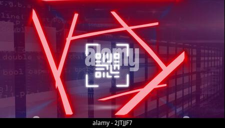 Image of qr code over data processing and server room Stock Photo - Alamy