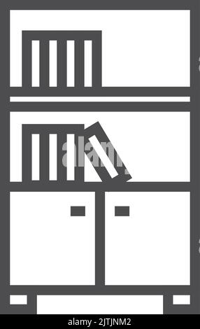 Bookcase icon or modern line symbol. Vector line art and icon design ...