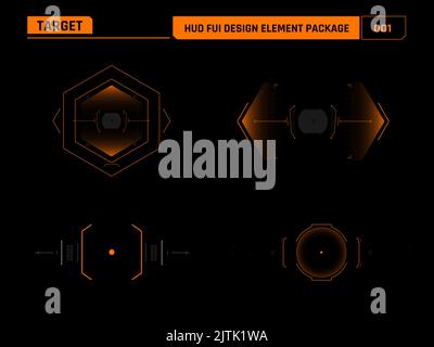 HUD FUI Design element, Aim target scale for game and movie decoration ...