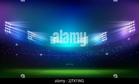 Football match program template on Soccer stadium green grass field ...
