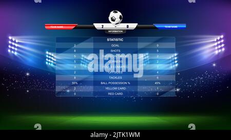 Football match program template on Soccer stadium green grass field ...