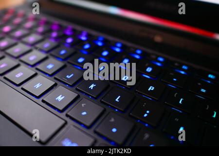the RBG backlight for laptop keyboard Stock Photo - Alamy
