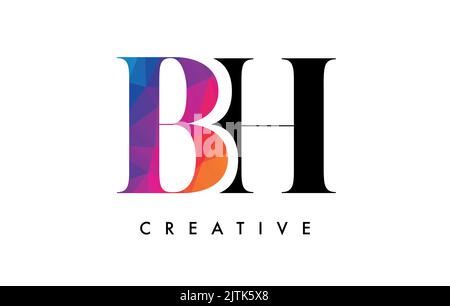 HB Letter Design with Creative Cut and Colorful Rainbow Texture. HB ...