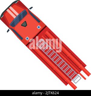 Top View of red fire truck vector Stock Vector Image & Art - Alamy