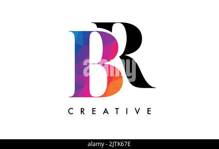 BR Letter Logo Design with Serif Typography Font and Elegant Modern ...