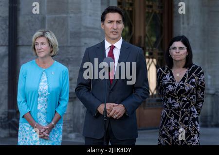 Ottawa. Canada, 31/08/2022, Canadian Prime Minister Justin Trudeau ...
