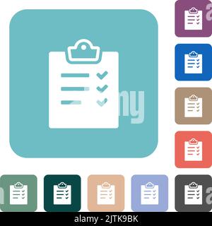 Task list alternate flat white icons on round color backgrounds Stock ...