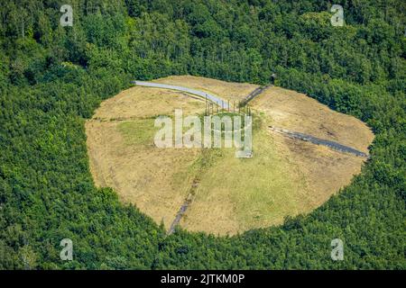 Aerial view, sundial Schweriner Halde, Rauxel, Castrop-Rauxel, Ruhr ...