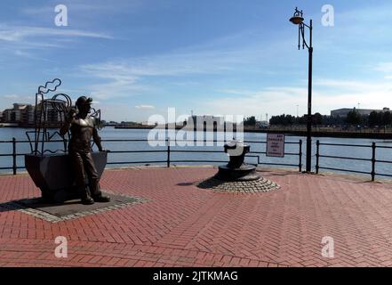 Dock and coal mining relics and artwork. From Pit To Port by John ...