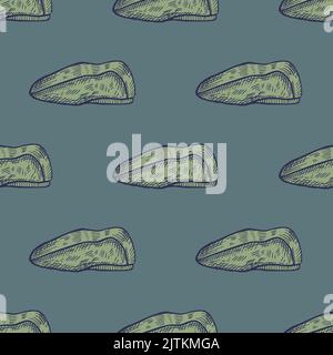 Beret engraved seamless pattern. Vintage headdress in hand drawn style ...