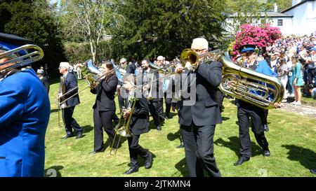 Outdoor scenes at Helston Flora Day, Cornwall, UK - John Gollop Stock ...
