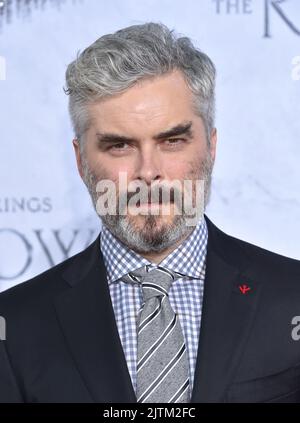 Trystan Gravelle arriving to "The Lord of the Rings: The Rings of Power ...