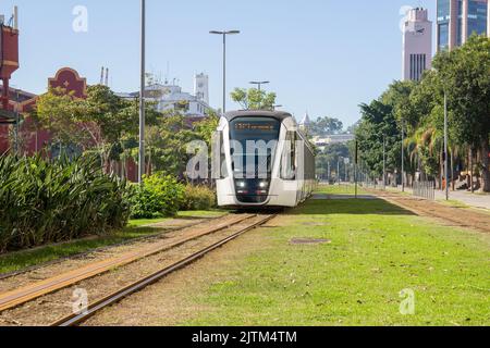 passenger transport train known as VLT in Rio de Janeiro, Brazil Stock ...