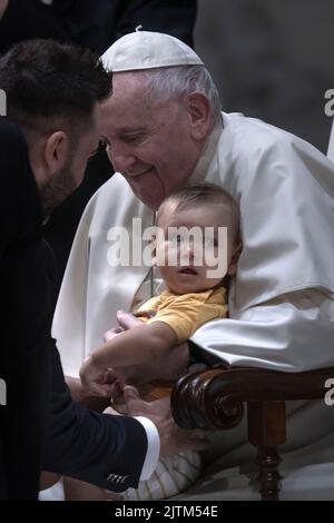 Pope Francis holds his weekly general audience in the Pope Paul VI hall ...