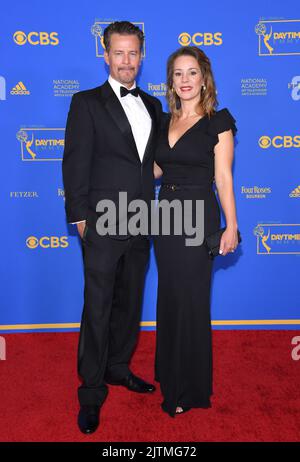 Ted King and Maya Rodwell arriving at the 49th Annual Daytime Emmy ...