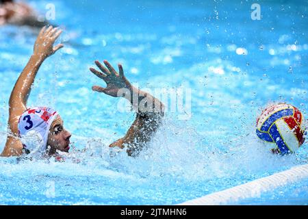 SPLIT, CROATIA - AUGUST 31: Loren Fatovic of Croatia and Ugo Crousillat ...