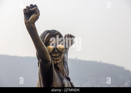 Michael Jackson statue located at Santa Marta hill in Rio de Janeiro ...