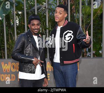Jabari Banks and Jordan L. Jones arriving to 'Jurassic World Dominion ...