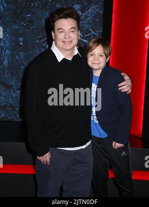 Mike Myers and son Spike Myers attending the 'Stranger Things' Season 4 ...