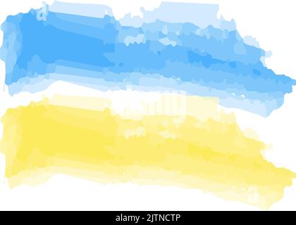 Ukrainian flag. Brush stroke in the colors of the ukrainian flag ...