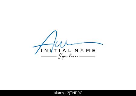 AW signature logo template vector. Hand drawn Calligraphy lettering ...