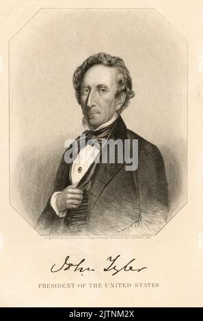 A portrait of President John Tyler, who was the tenth president of the ...