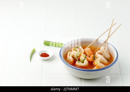 Odeng Guk Skewered Korean Fishcake in Spicy Broth. Popular Korean ...