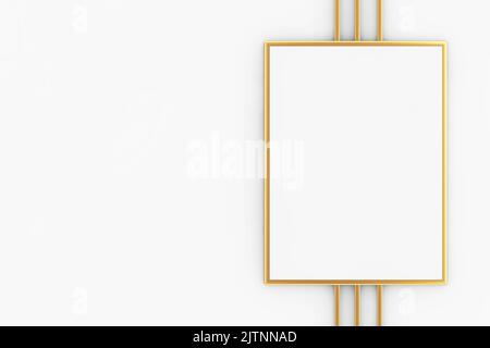 Premium Abstract White Golden Blank Picture Frame Mockup with Abstract ...