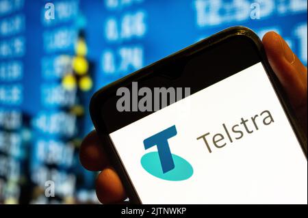 In this photo illustration the Australia's largest telecommunications ...