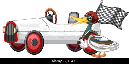 Soap box derby race with duck cartoon character illustration Stock Vector Image & Art - Alamy