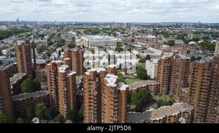 Aerial views of Worlds End Estate in Chelsea, west london Stock Photo ...